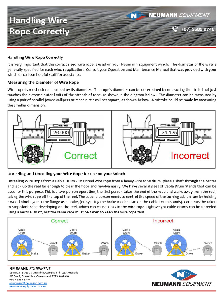 Handling Wire Rope Correctly Min | PDF | Wire | Rope