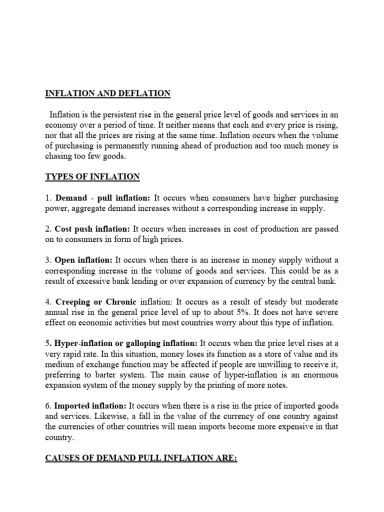 7 Inflation and Deflation1686324298 | PDF | Inflation | Deflation
