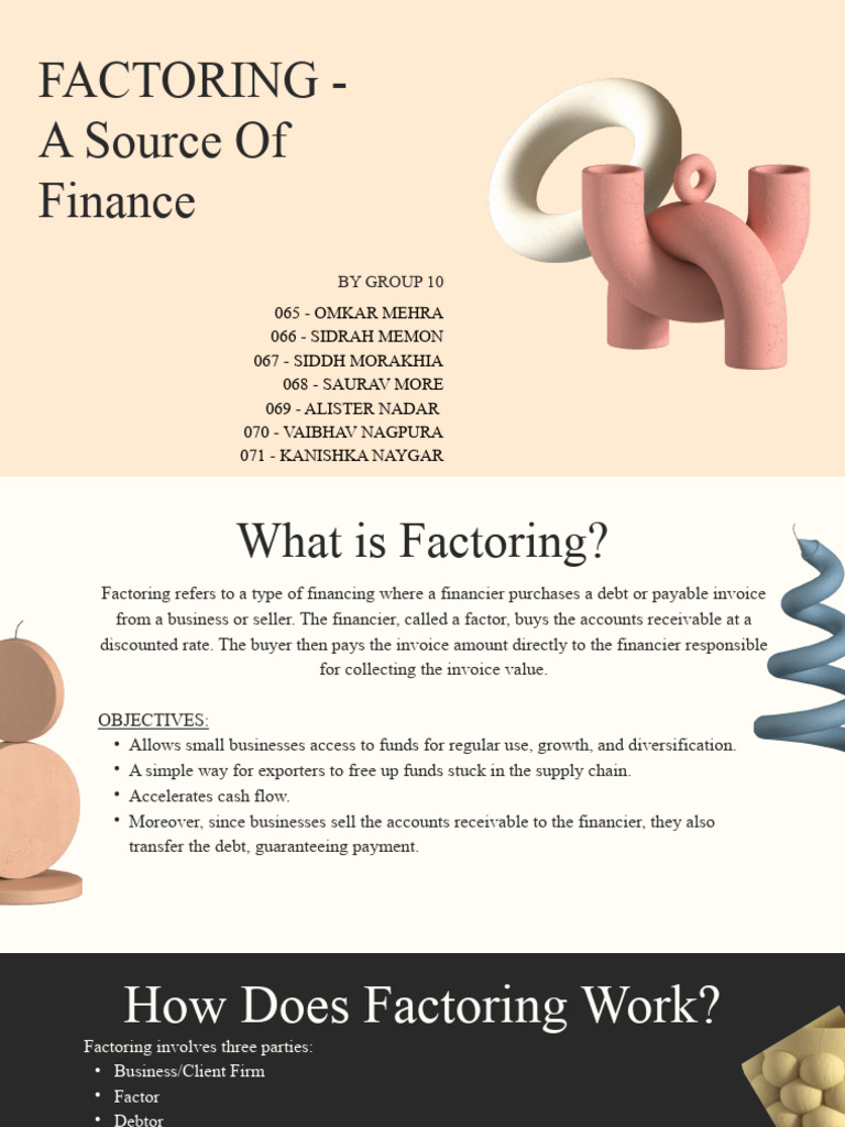 FACTORING - A Source of Finance | PDF | Factoring (Finance) | Payments