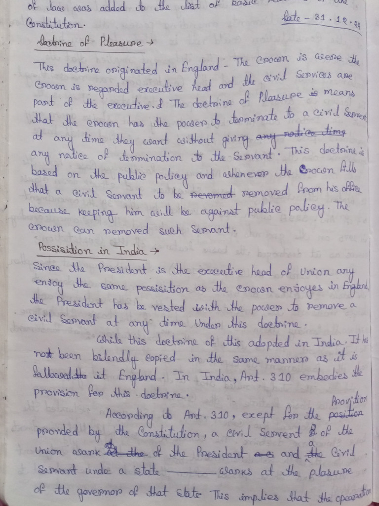 Doctrine of Pleasure Note | PDF