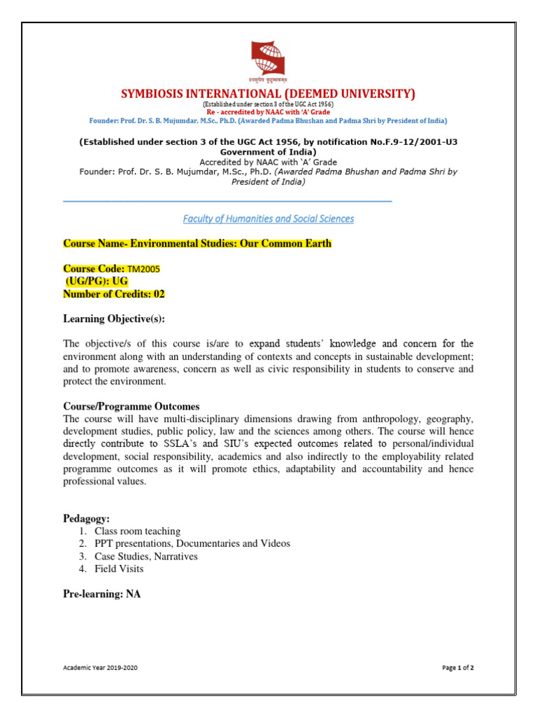TM2005-Environmental Studies Our Common Earth | PDF | Conservation ...