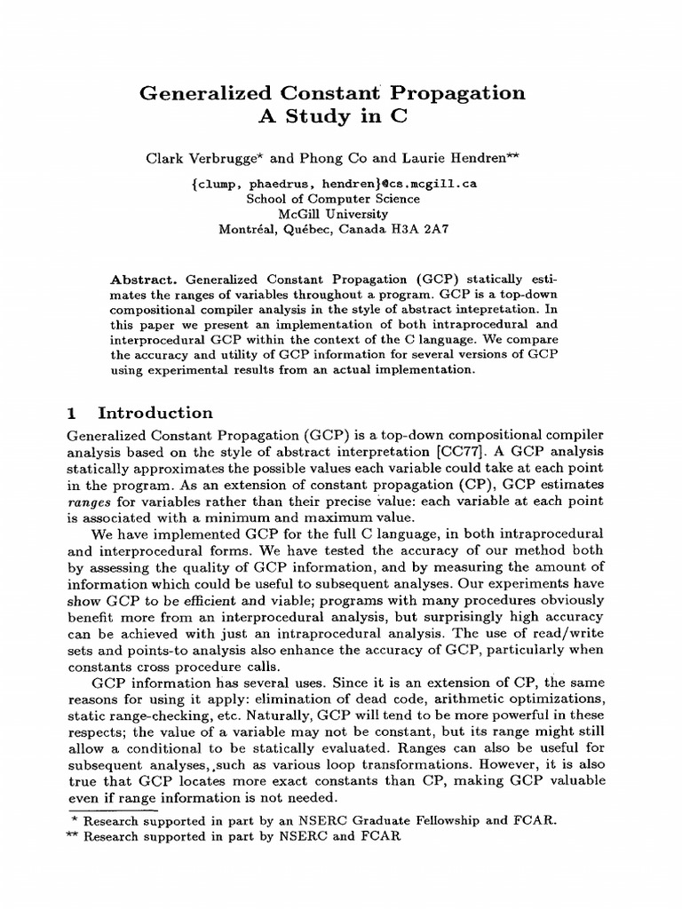 Generalized Constant Propagation | PDF | Function (Mathematics) | Control Flow