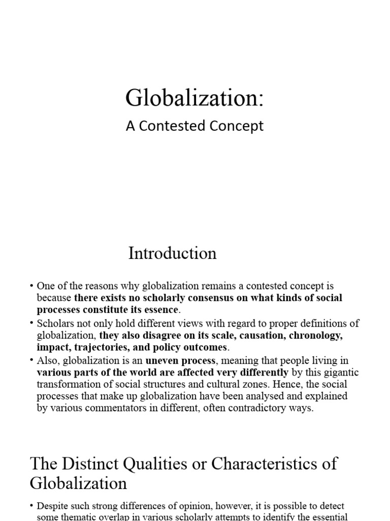 Globalization As A Contested Concept | PDF