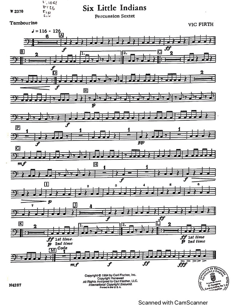 Six Little Indians - Pandereta | PDF