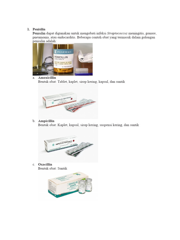 Jenis Antibiotik dan Contohnya | PDF