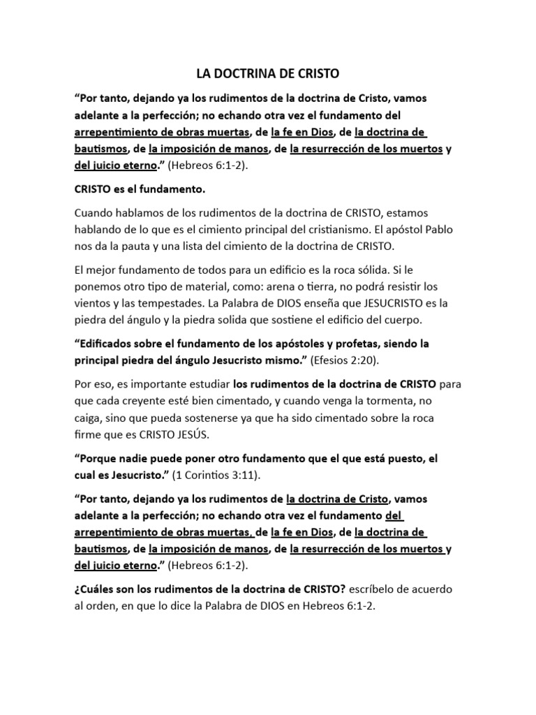 La Doctrina de Cristo | PDF