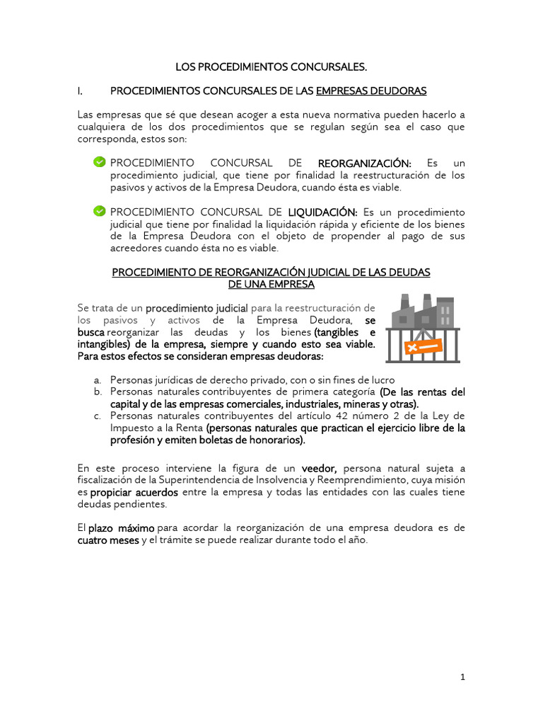 Procedimientos Concursales | PDF | Liquidación | Pagos