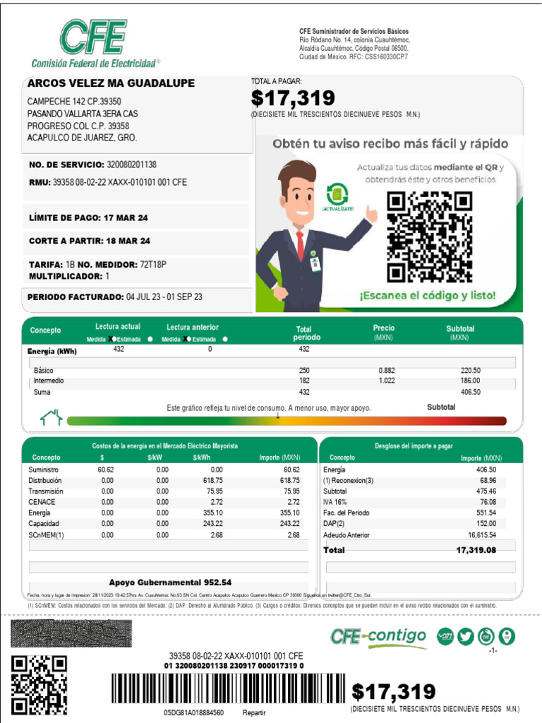 CFE Receipt | PDF