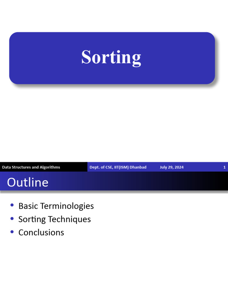 Sorting | PDF | Computer Programming | Mathematical Logic