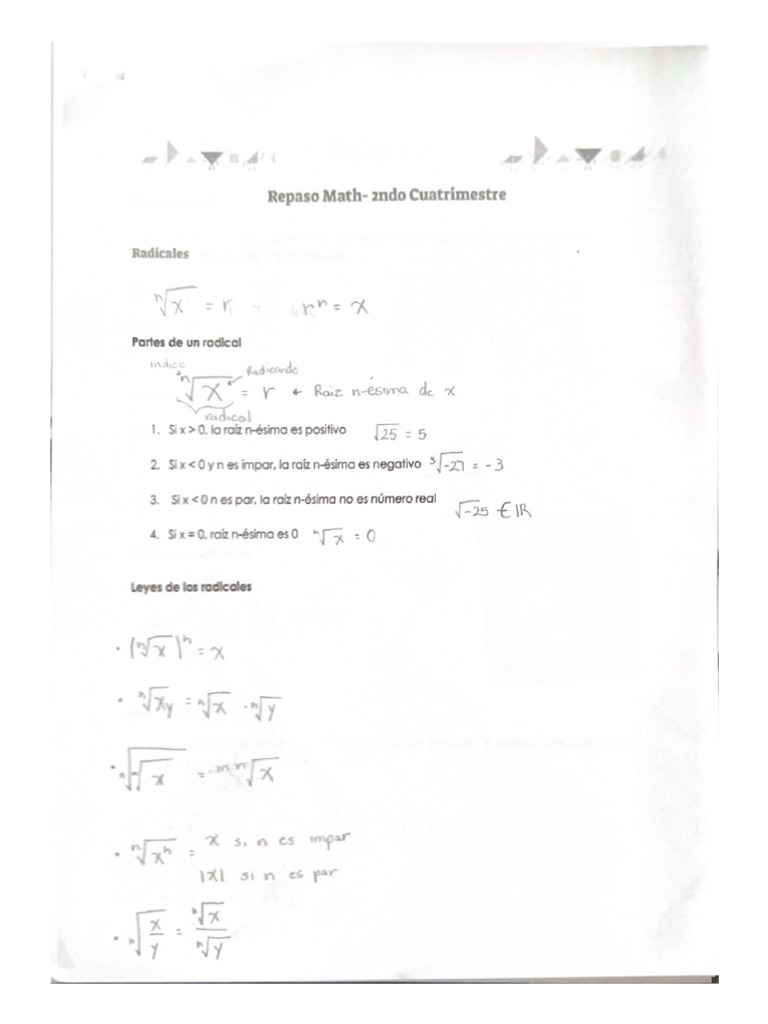 Repaso Math - 2ndo Cuatrimestre | PDF