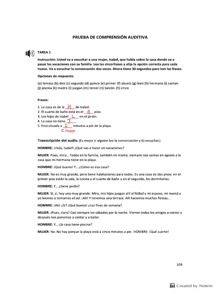 Comprensión Auditiva | PDF