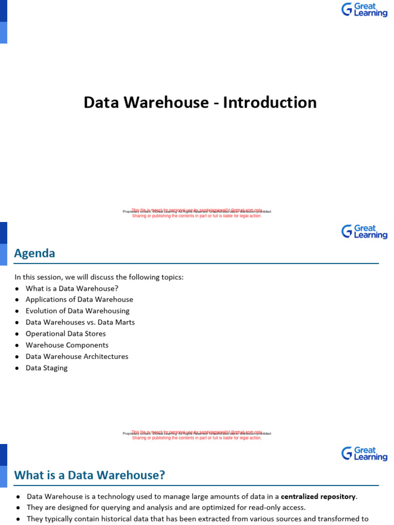 Data Warehouse - Introduction | PDF | Data Warehouse | Data