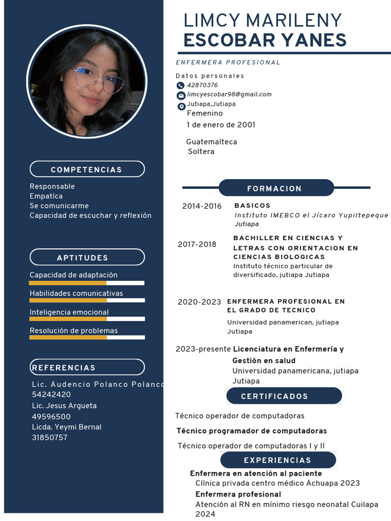 CV Limcy Yanes | PDF | Enfermería | Cuidado de la salud