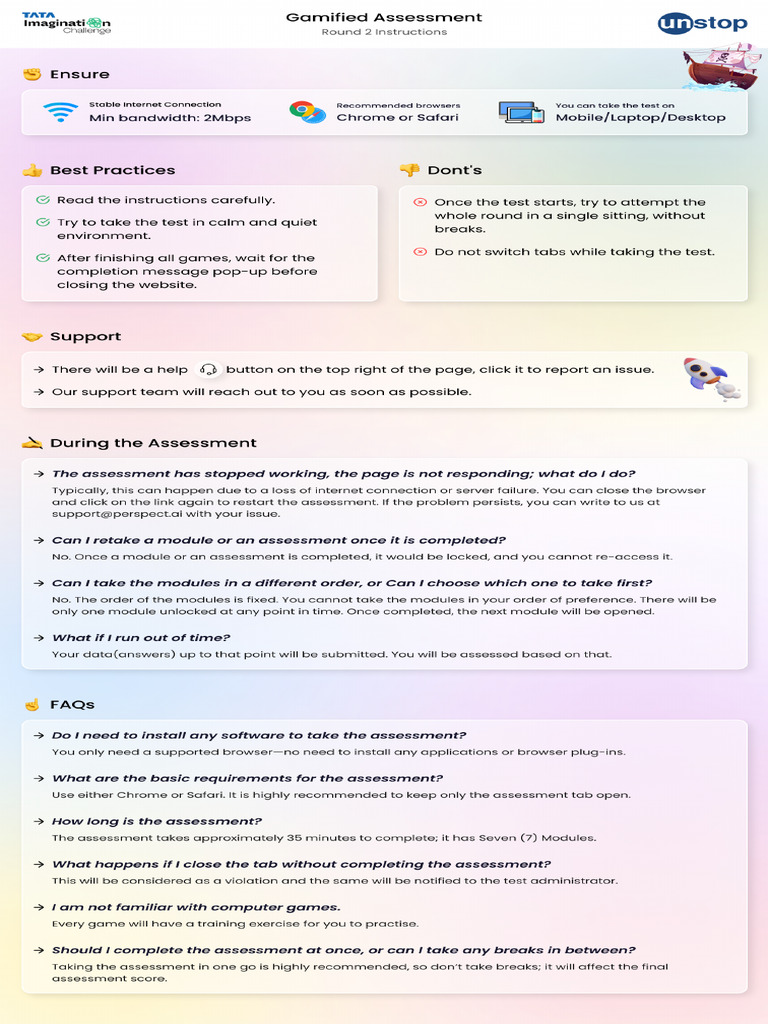 GAMIFIED ASSESMENT Instructions | PDF