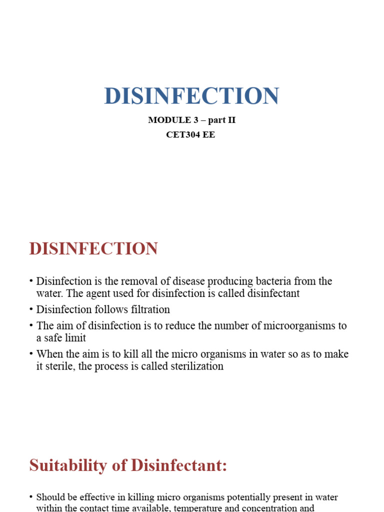 CET304 Module 3 Part 2 | PDF | Chlorine | Disinfectant