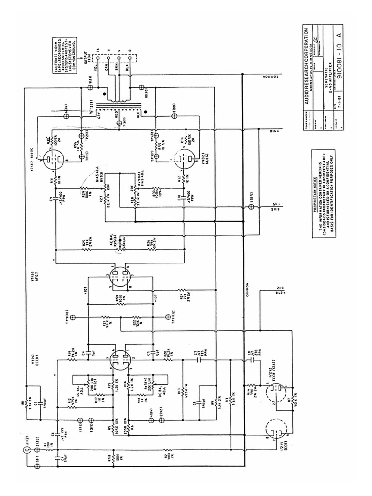 Audio Research D 40 Schematic | PDF