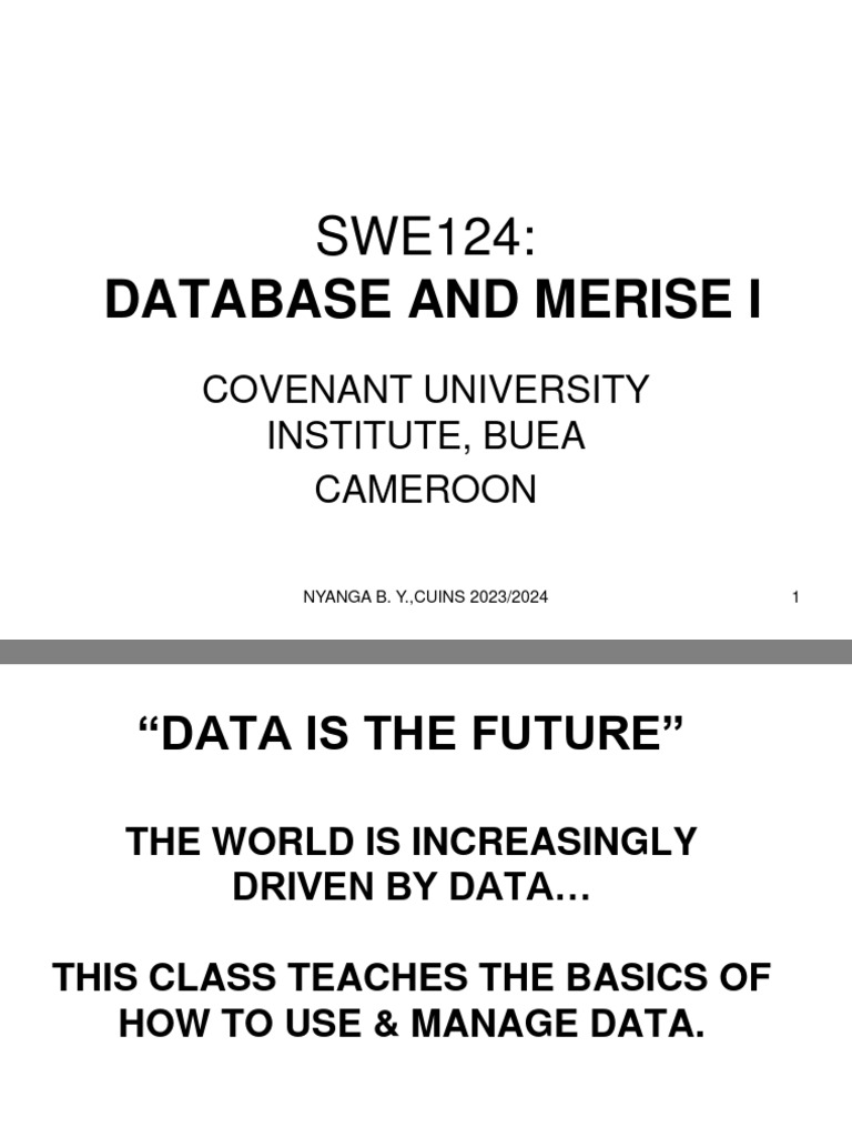 Swe 124 Lect 01 | PDF | Databases | Database Transaction Swe 124 Lect 01 | PDF | Databases | Database Transaction