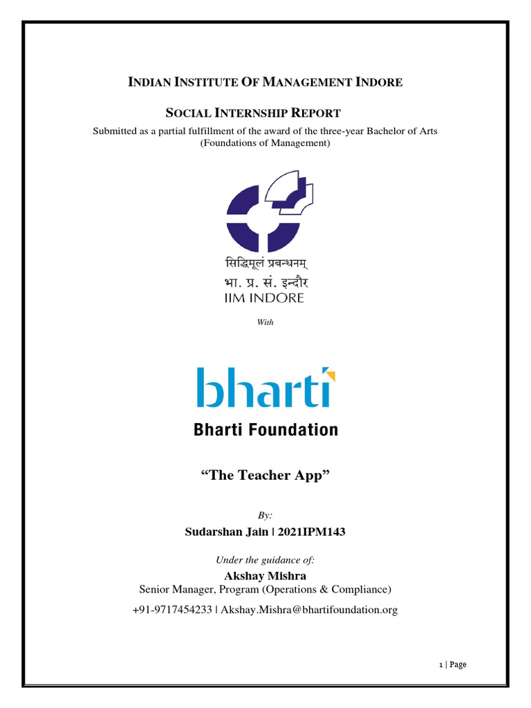 Internship Report | PDF | Teachers | Pedagogy