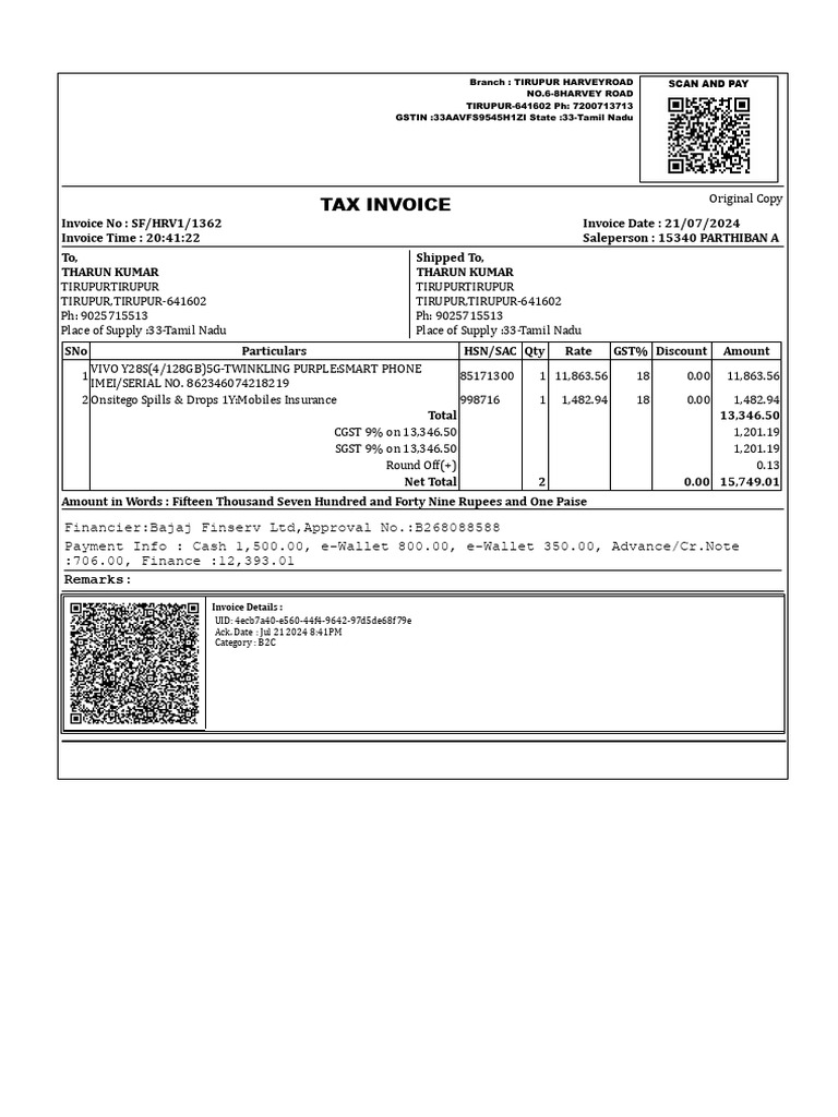 THARUN | PDF | Invoice | Economies