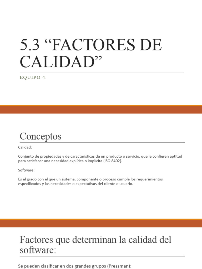 FACTORES DE CALIDAD | PDF | Software | Calidad (comercial)
