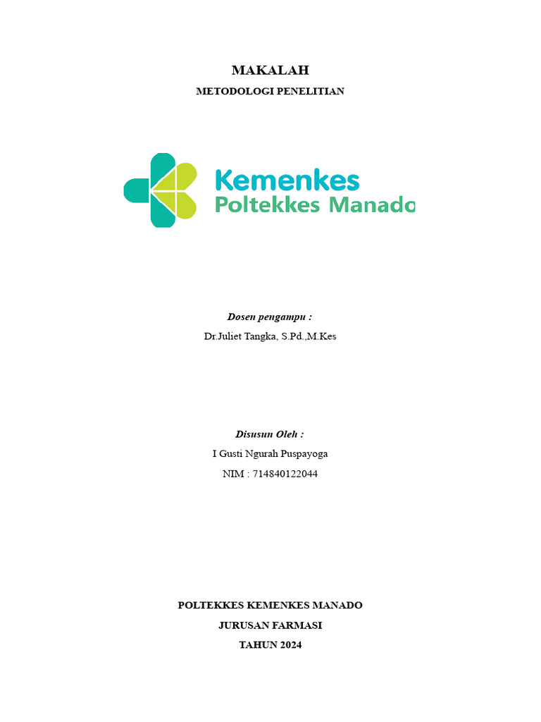 I Gusti Ngurah Puspayoga - Makalah Metopen | PDF