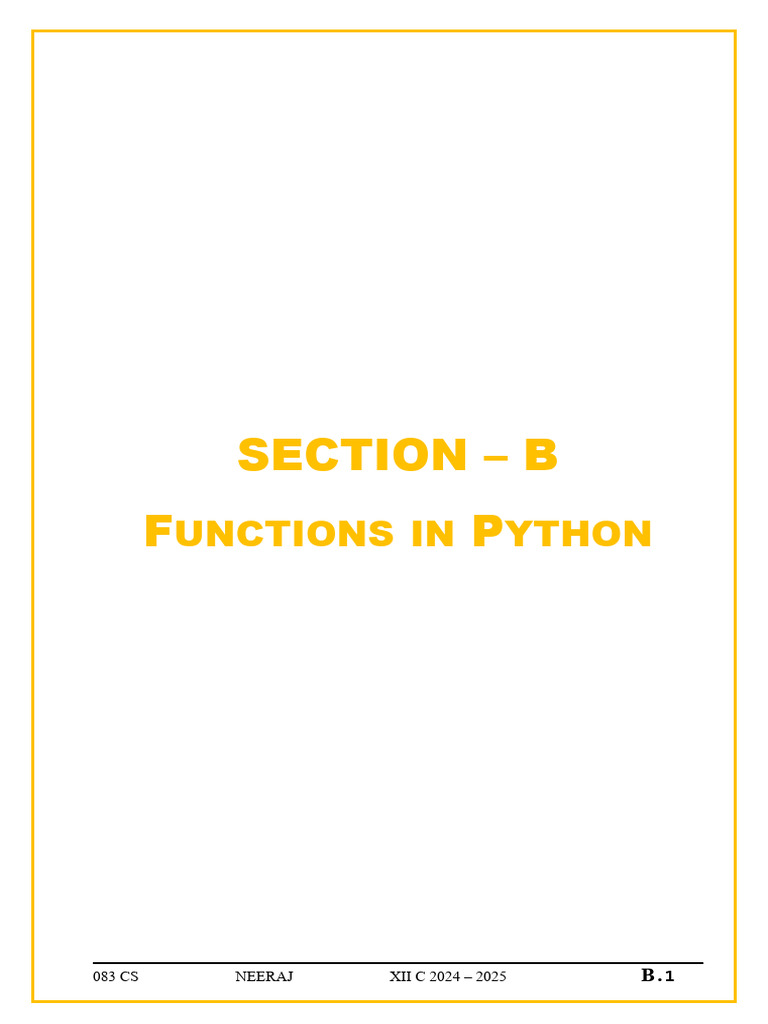 12 RF Section B - Functions 2024 - 2025 | PDF | String (Computer ...