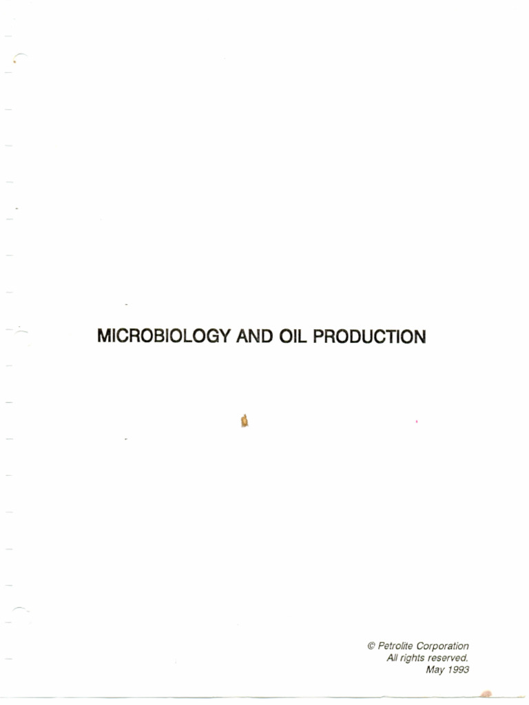 Microbiology and Oil Production 1 | PDF