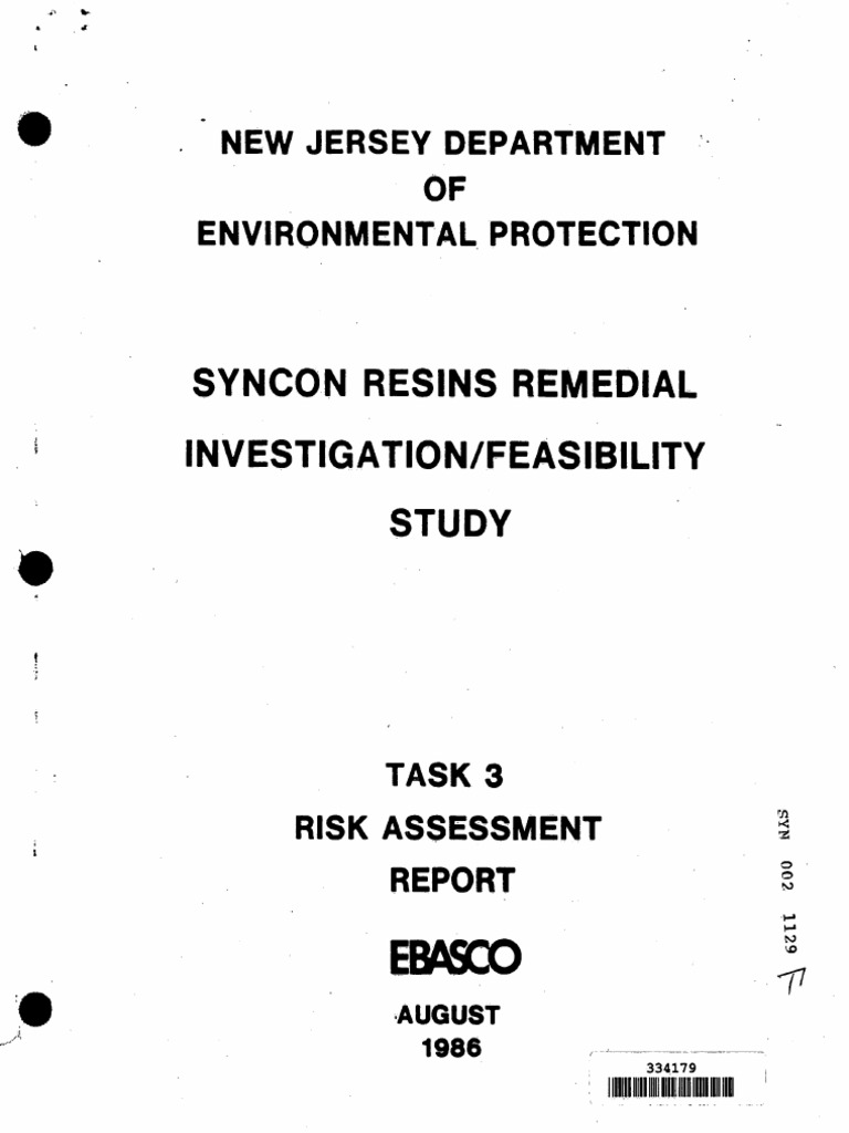 Syncon Resins Remedial Investigation/Feasibility Study: New Jersey ...