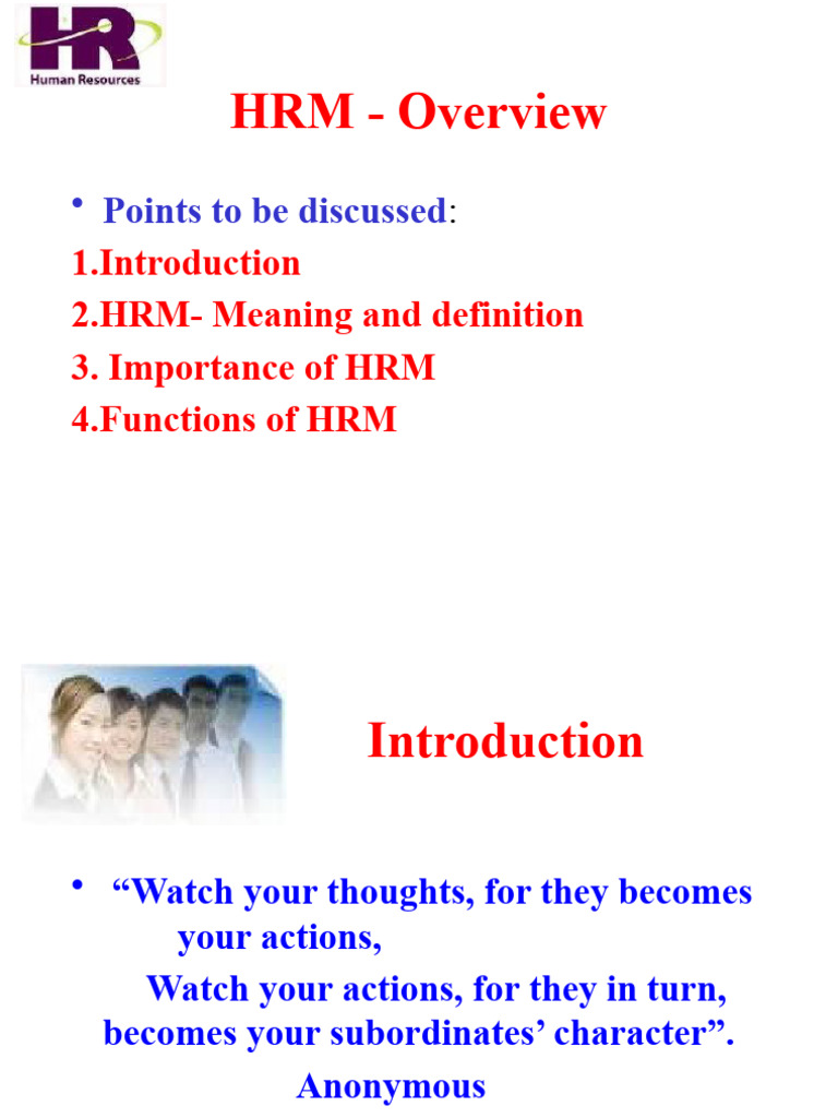 Introduction To HRM NEW 2023 ICFAI-2 | PDF | Human Resource Management | Human Resources