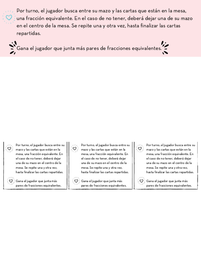 Guerra de Fracciones Equivalentes | PDF | Juegos de cartas | Deportes