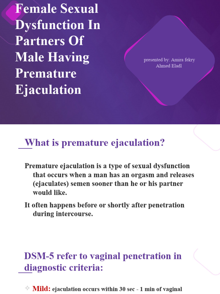 Effect of Premature Ejaculation in Female Partner PPTX Finaaal | PDF | Sexual Intercourse ...