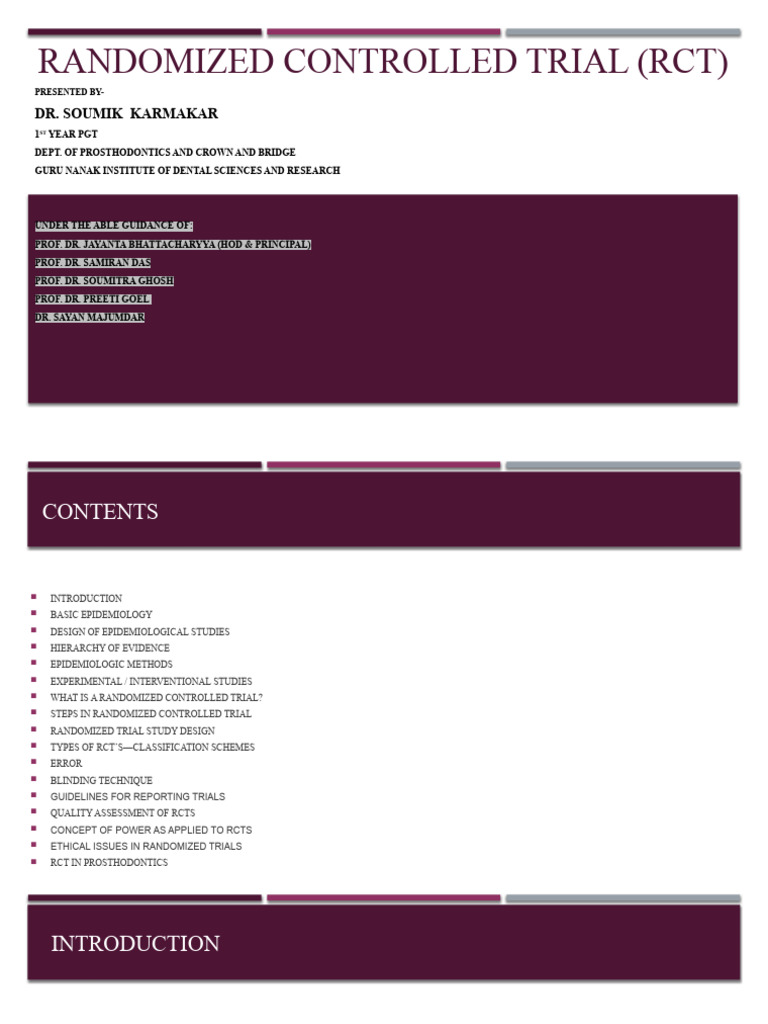 Randomized Controlled Trial (RCT) (Autosaved) | PDF | Randomized Controlled Trial | Clinical Trial