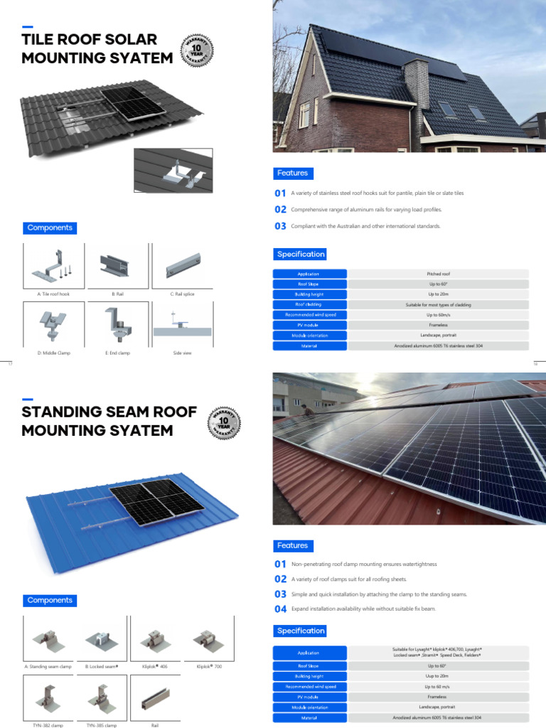 01 Technology Datasheet of Mounting Bracket | PDF | Roof | Structural ...