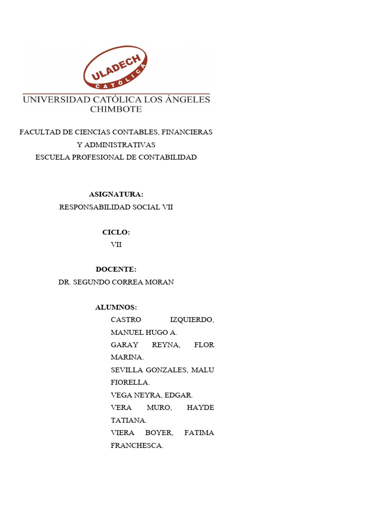 FORMATO DEL PROYECTO RESP. SOCIAL - Modelo Futuro Proyecto | PDF | Contabilidad | Business