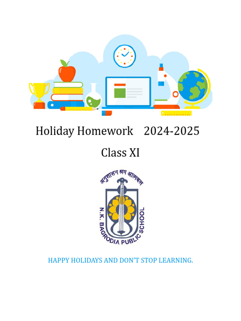 Class XI Holiday Homework 2024-2025 | PDF | Geography | Science