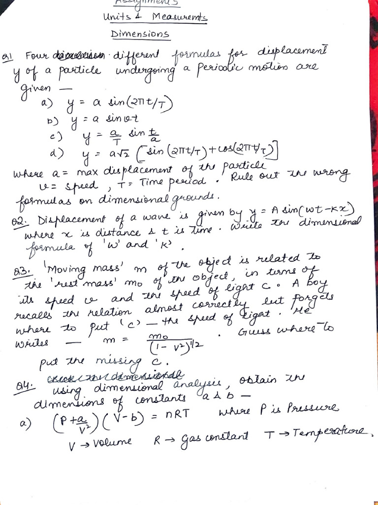 Dimensional Analysis 1 | PDF