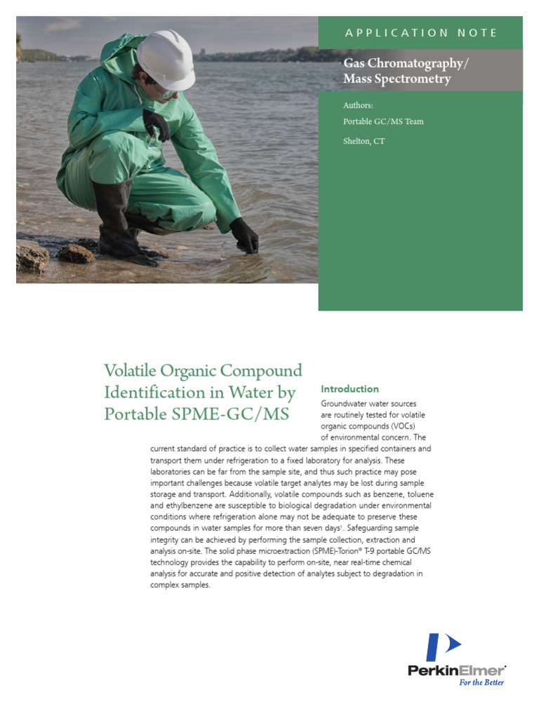 APP VOC Identification in Water by Portable SPME-GCMS (012816 01) | PDF ...