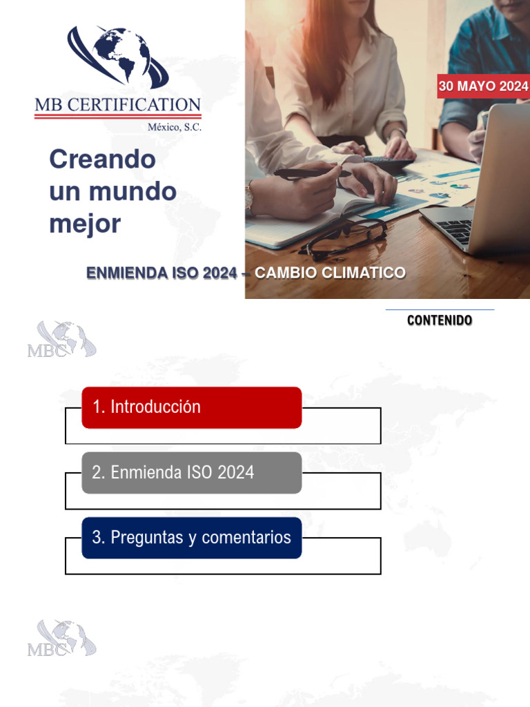 Nueva Enmienda ISO 2024 - Cambio Climatico MBC | PDF | Gases de efecto ...