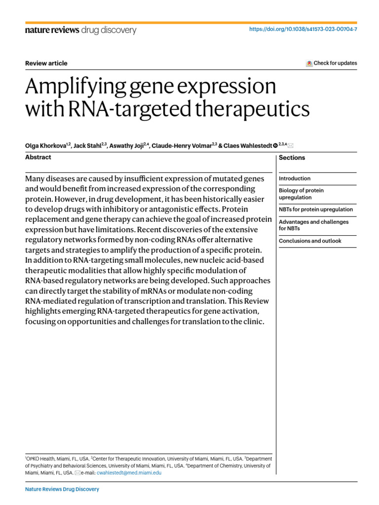 Amplifying Gene Expression With RNA Targeted Therapeutics 1686199588 ...