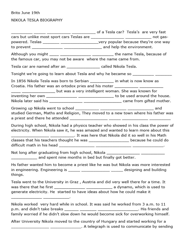 Nikola Tesla Biography | PDF | Nikola Tesla | Thomas Edison