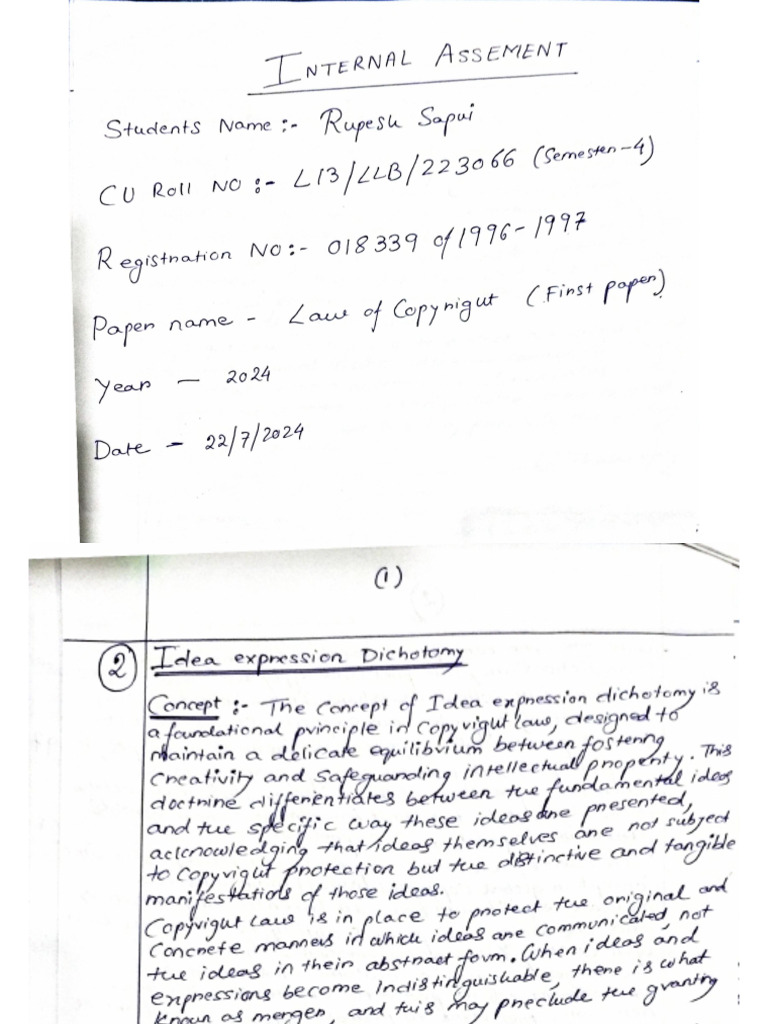 Copyright Law First Paper | PDF