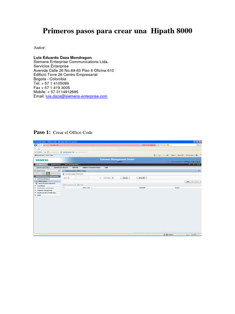 Configuracion Hipath 8000 | PDF | Protocolos de red | Ciencias de la ...