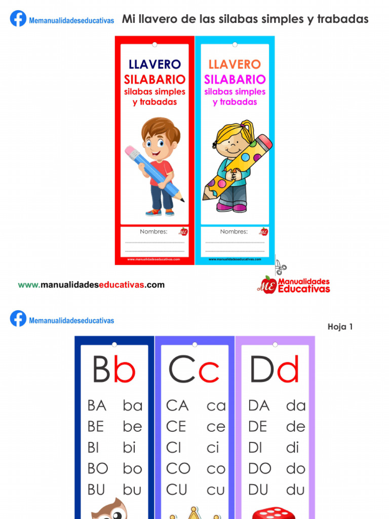 Mi Llavero de Las Silabas Simples y Trabadas | PDF