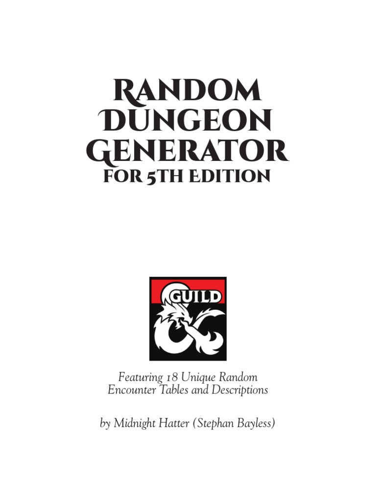 RandomDungeonGenerator - v1.2 Lite PrintFriendly | PDF | Door | Dice