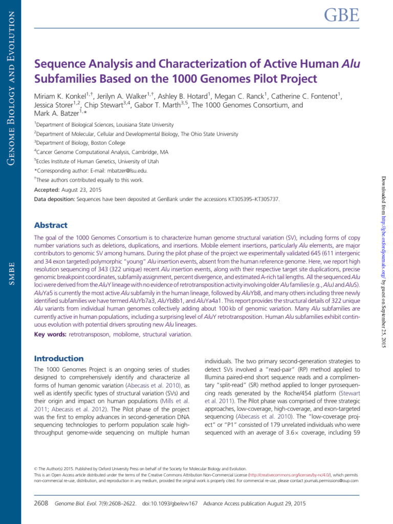Konkel Et Al. 2015 Genome Biology and Evolution | PDF | Polymerase ...