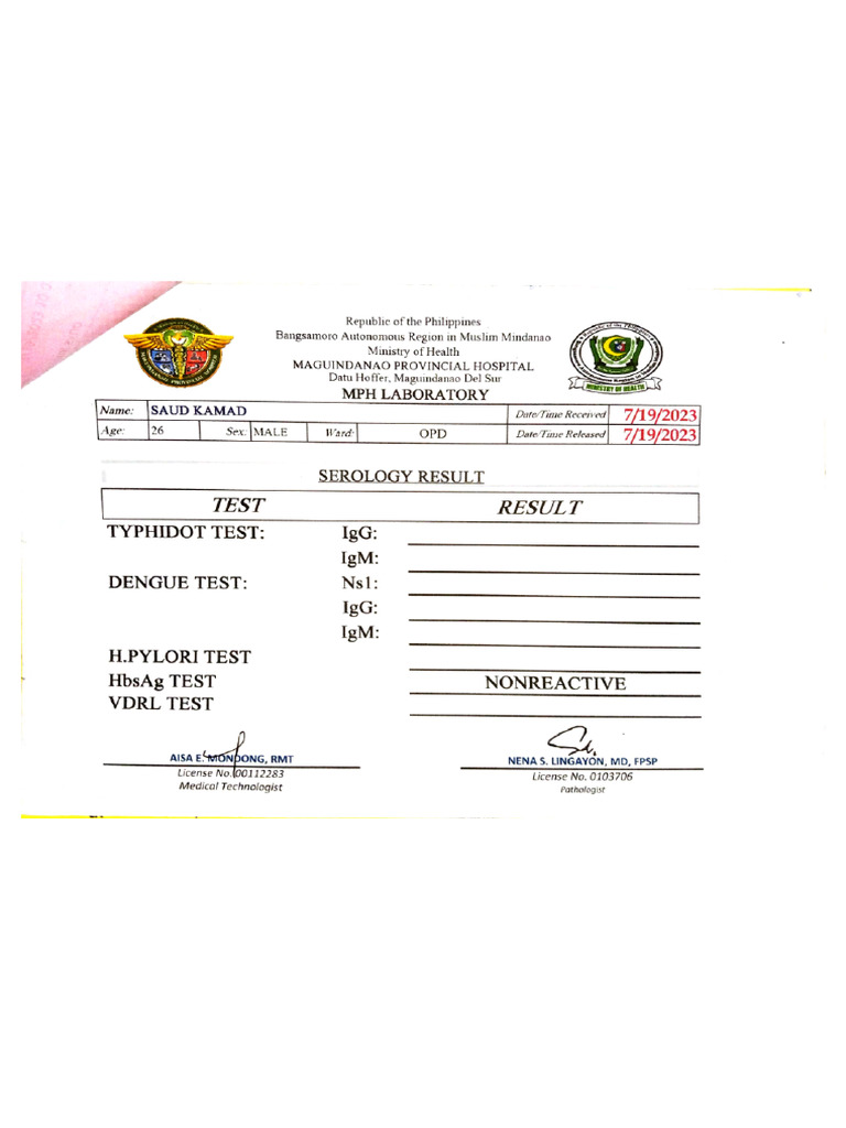 Blood Test | PDF