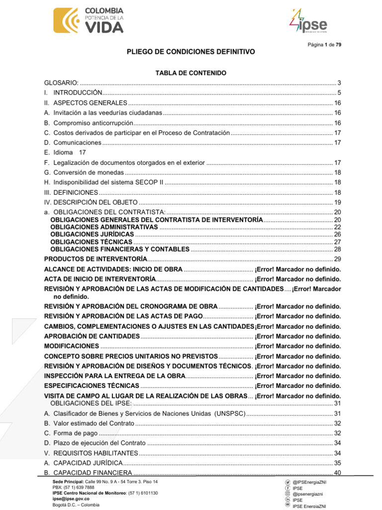Pliego de Condiciones Definitivo No. IPSE-SCYS-CM-001-2024 | PDF | Ingenieria Eléctrica ...