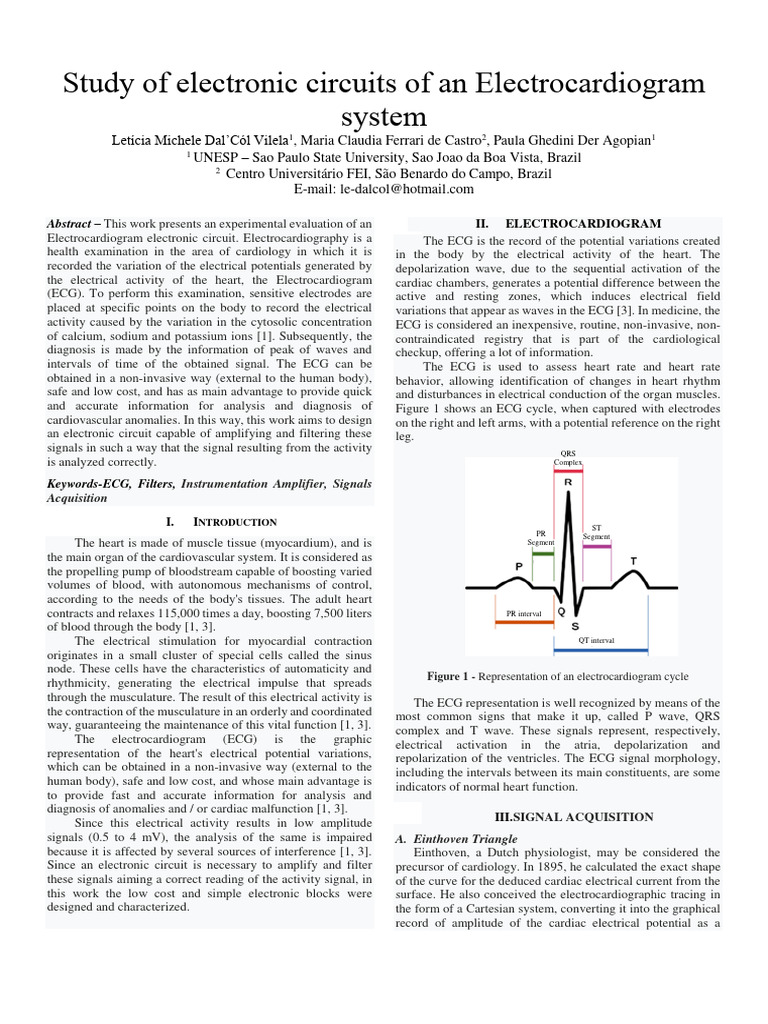 ECG Circuit Design and Signal Analysis | PDF | Electrocardiography ...