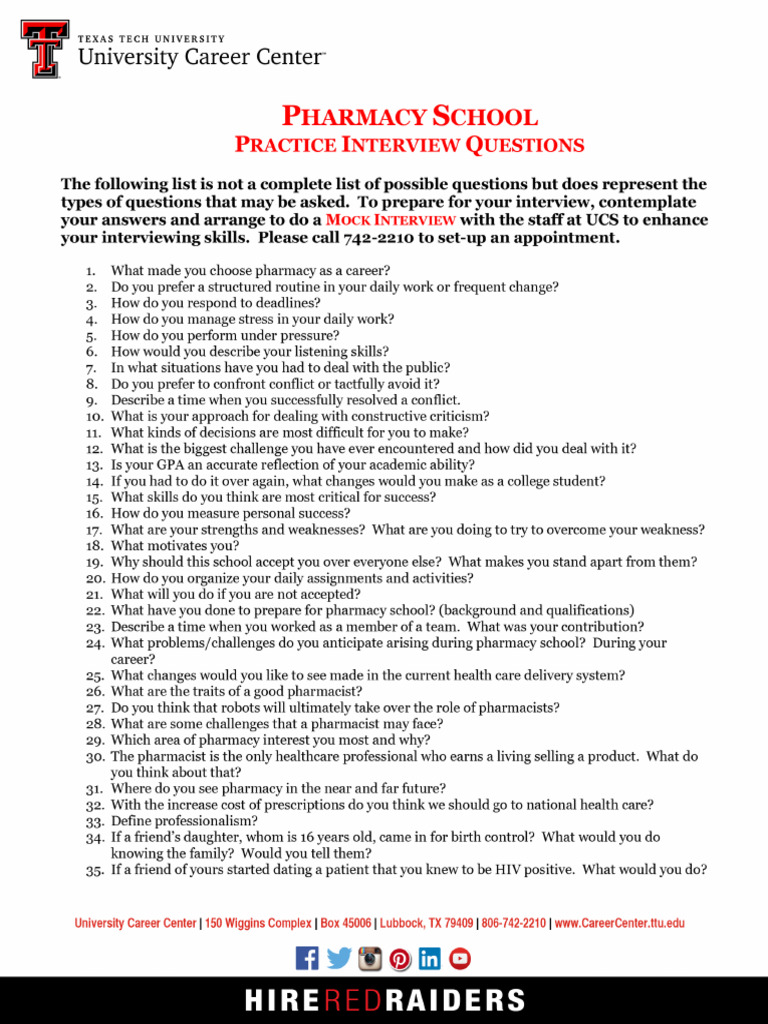 Pharmacy School Questions | PDF