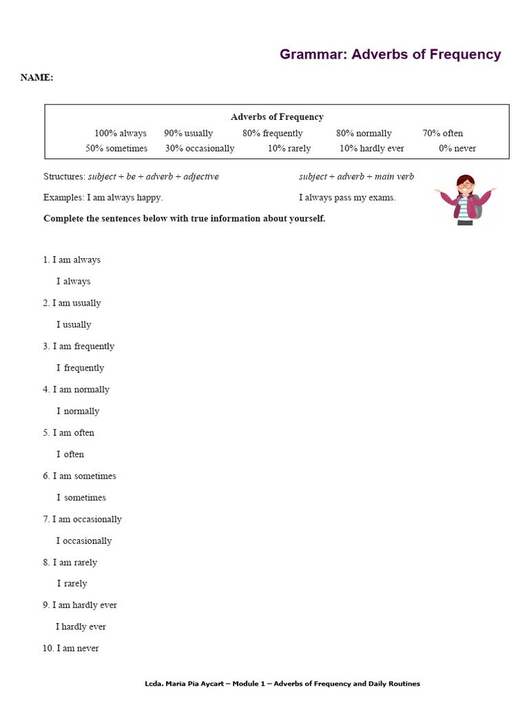 Daily Routine - Exercises | PDF | Adverb | Verb